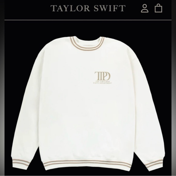 Taylor Swift | Tops | Taylor Swift Ttpd White Crewneck Sweatshirt ...